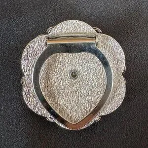 Lieba | Jewelry | Vintage Plain And Fancy Circular Silver Tone Scarf ...